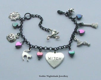 Witch charm bracelet | Etsy