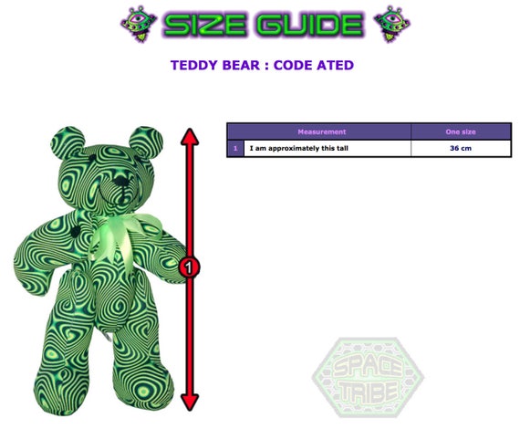 Techno Ted Rainbow Fractal Teddy bear. Psychedelic Grateful
