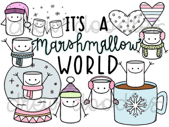 A Marshmallow World Digital Clip Art Set Instant Download
