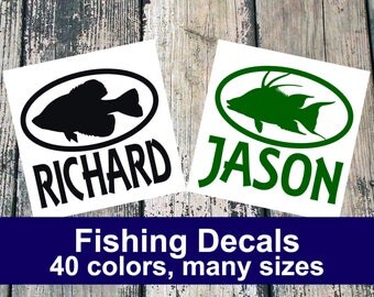 Fishing decal | Etsy