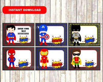 Superhero name label | Etsy