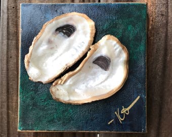 Painted oyster shell | Etsy