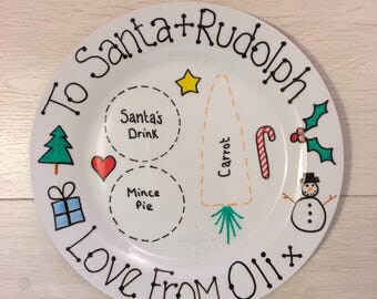 Santa plate | Etsy