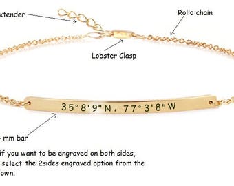 Coordinates bracelet | Etsy