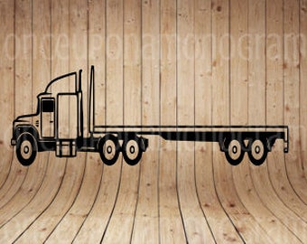 Semi truck art | Etsy