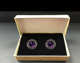 Amethyst cufflinks | Etsy