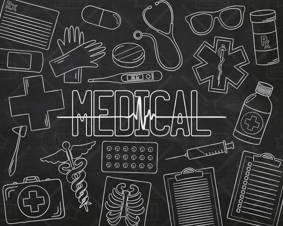 Chalkboard Health Vector Pack Medical Clipart Healthcare