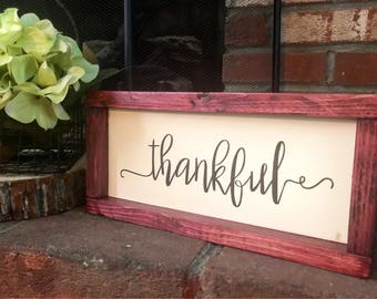 Thankful wood sign | Etsy