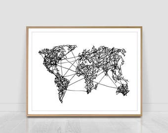 Abstract world map | Etsy