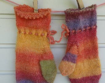 Rainbow mittens | Etsy
