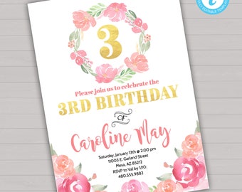 3rd birthday invite | Etsy
