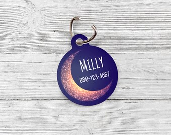 Moon dog tag | Etsy