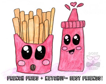 3 French Fry Cabochons French Fries Ketchup and Fries Fast