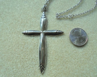 Tall Slender Cross Sterling Silver