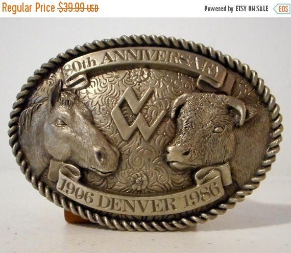 National Western Stock Show Belt Buckle Denver 1986 80th
