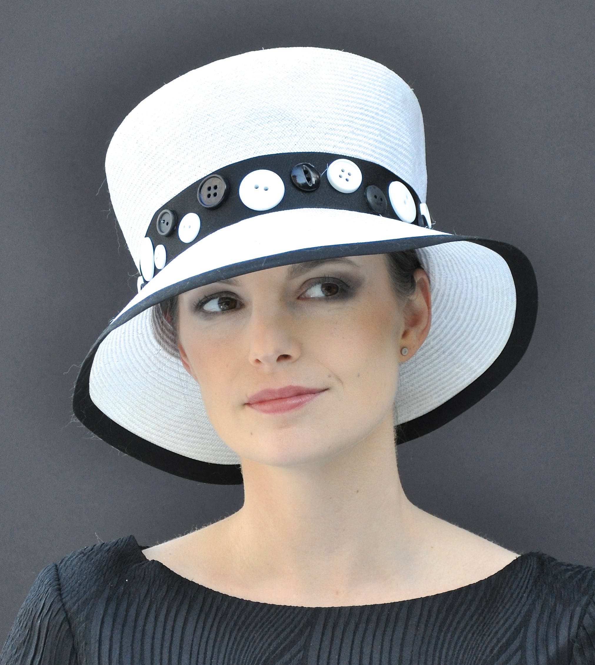 Wedding hat, Black and White Hat, Formal Hat, Church Hat, Derby hat ...