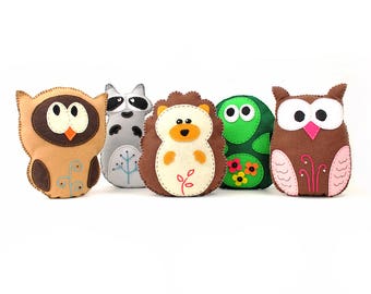 Easy DIY Patterns for Handmade Felt Plushies by LittleSoftieShoppe