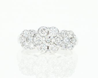 Diamond cluster ring | Etsy