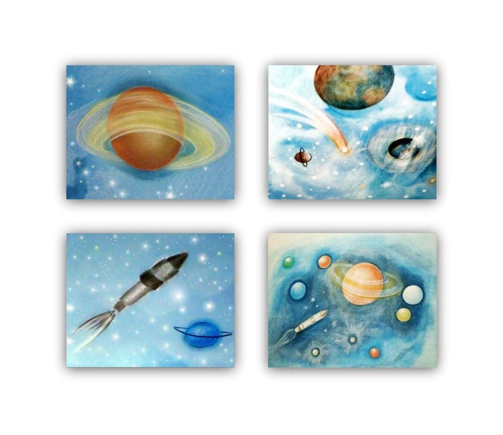 Outer Space Wall Art Solar system Kids Wall Art Nursery