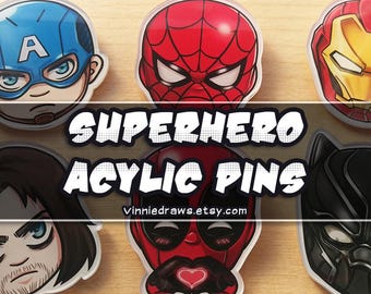 Superhero button | Etsy