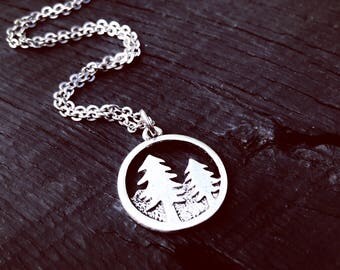 Pine tree pendant | Etsy
