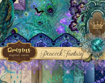 Peacock clipart | Etsy