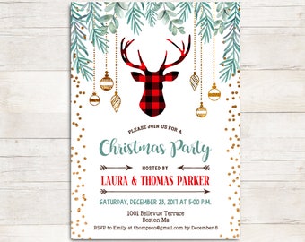 Reindeer invitation | Etsy