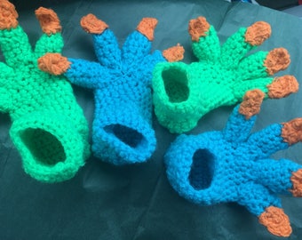 Monster Slippers CROCHET PATTERN PDF Kids Womens Mens Adult