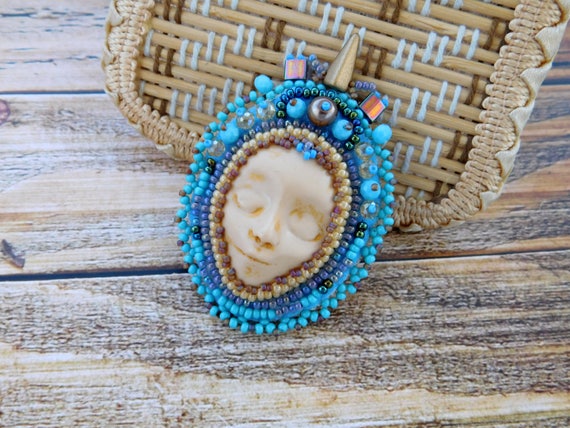 Brooch Embroidery Brooch Bead embroidered Brooch Beadwork