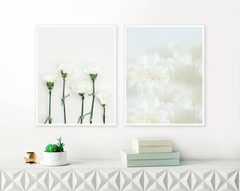 White flower art | Etsy