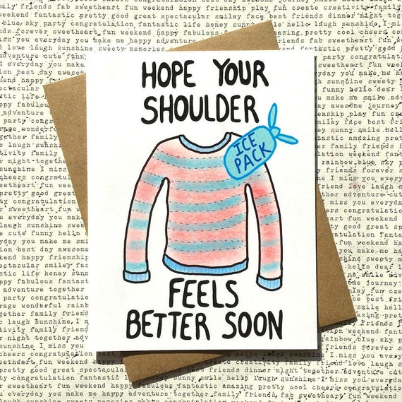 Shoulder Surgery Card Shoulder Get Well Card Shoulder