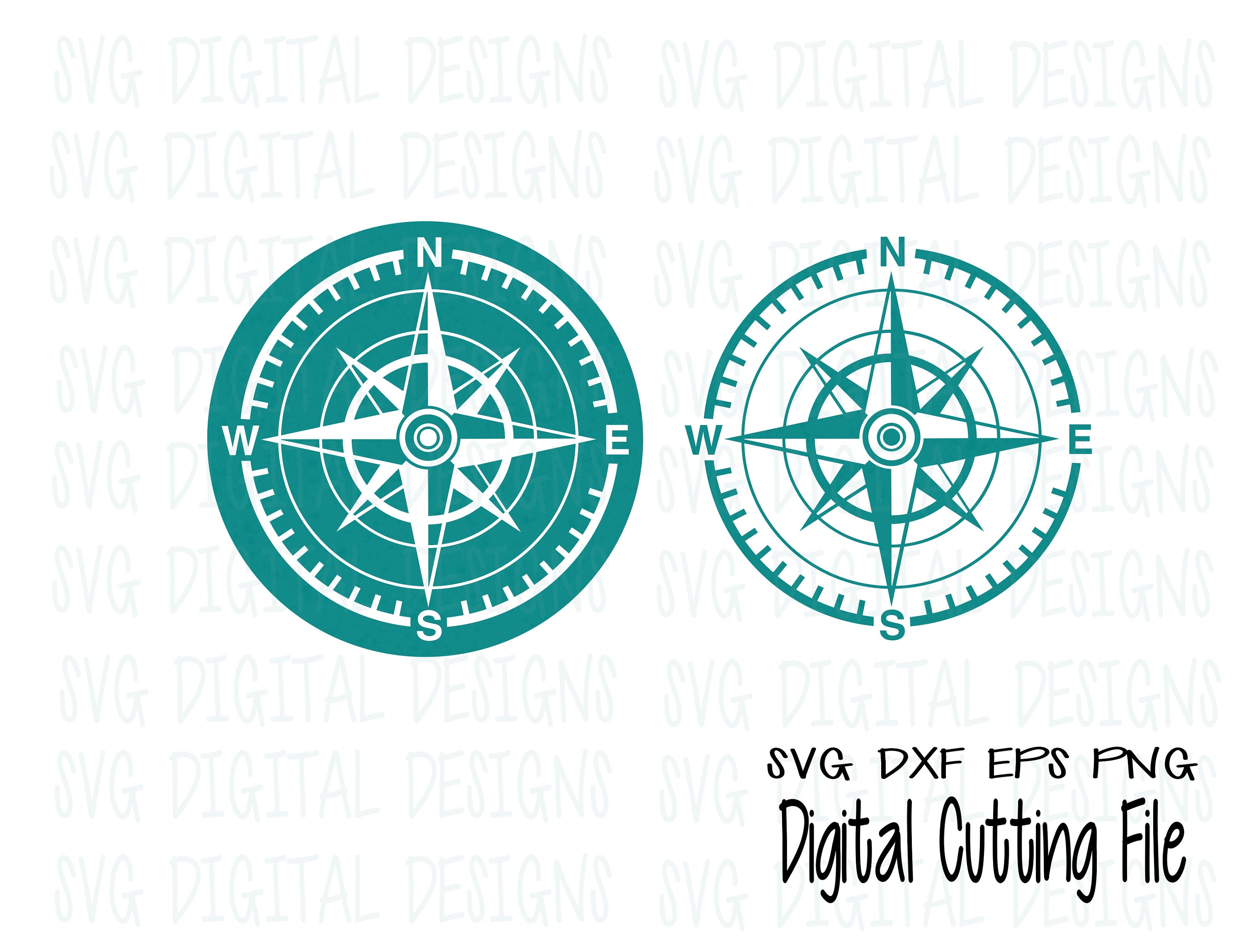 Compass Svg File Navigation Compass Cutting files for