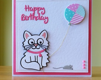 Cute cat card | Etsy