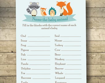 Woodland Baby Shower Bingo Cards Baby Shower Bingo Game 40