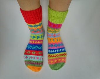 Hand knit socks | Etsy