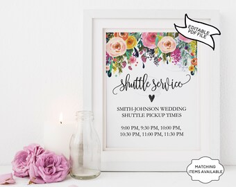 Wedding shuttle sign | Etsy