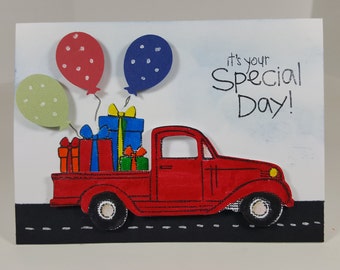 Truck birthday card | Etsy