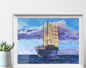 Ship painting | Etsy