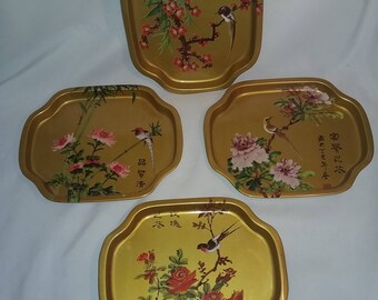 Floral metal tray | Etsy