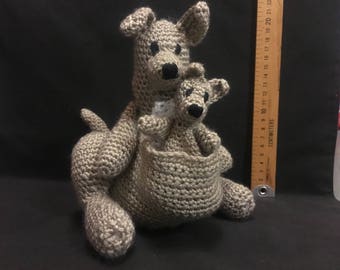 Toy Kangaroo & Joey: KNITTING PATTERN pdf file by automatic