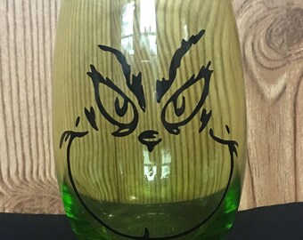 Grinch wine glass | Etsy