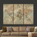 Globe Tan Map World Map Canvas Vintage Map set Large wall