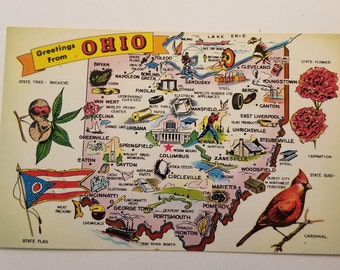 Vintage ohio map | Etsy