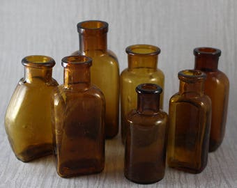 Brown glass bottle | Etsy