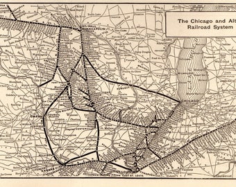 Chicago railroad map | Etsy