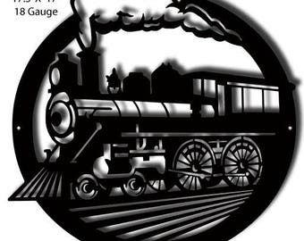 Metal wall train art | Etsy