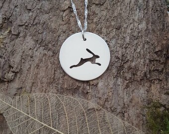 Adjustable Etched silver Hare Ring oxidised