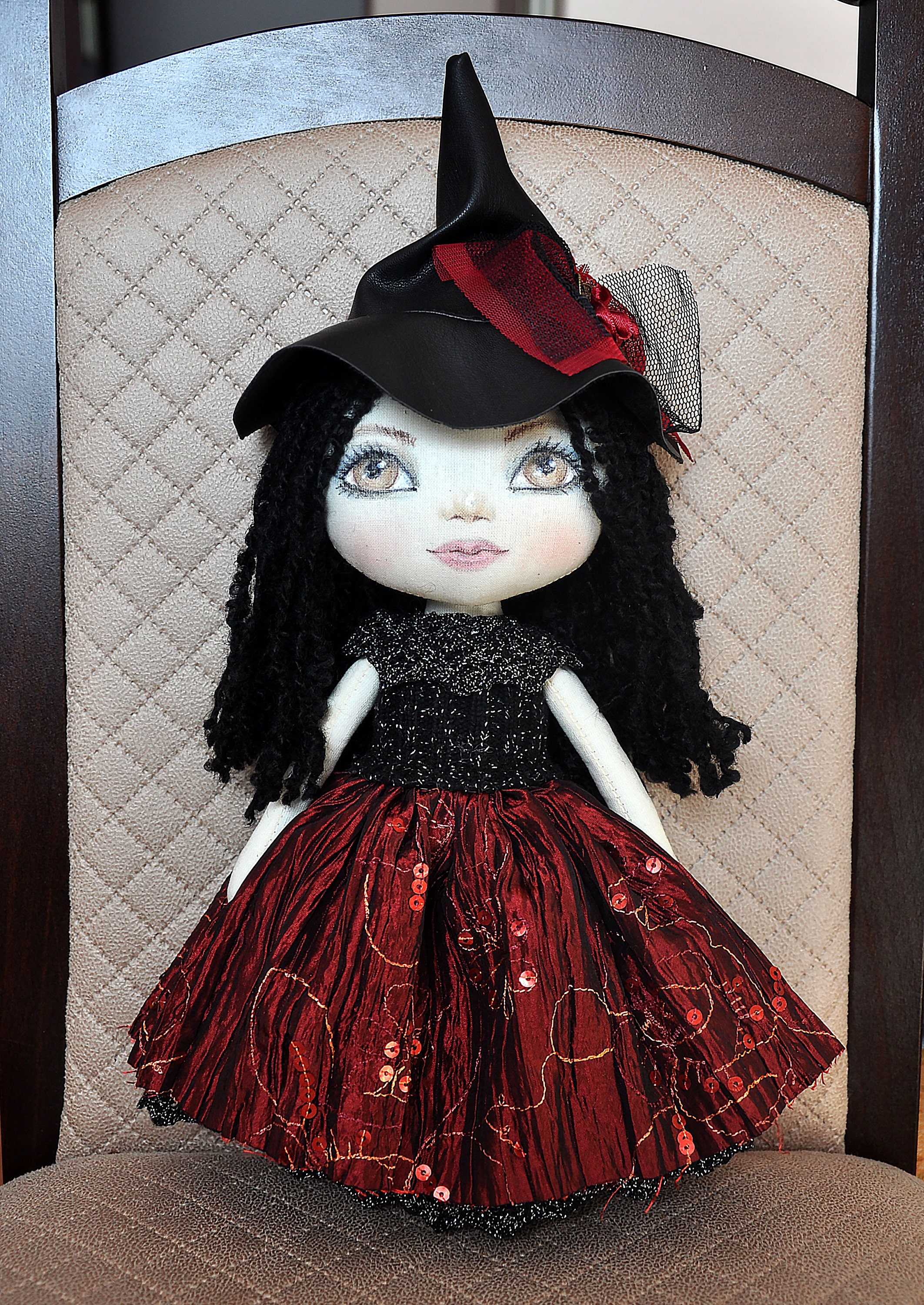 Textile Handmade Doll Witch For Halloween