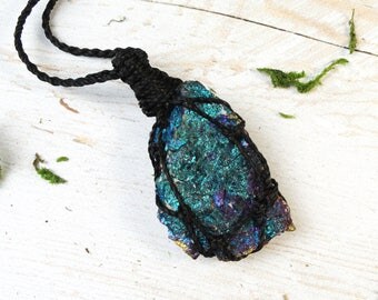 Peacock ore necklace | Etsy