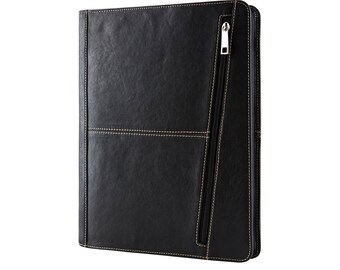 iPad Zipper Genuine Leather Wallet Portfolio Case iPad Air